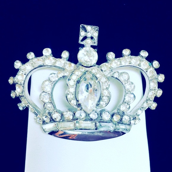 Coro | Jewelry | Vintage Coro Craft Sterling Crystal Crown Brooch ...